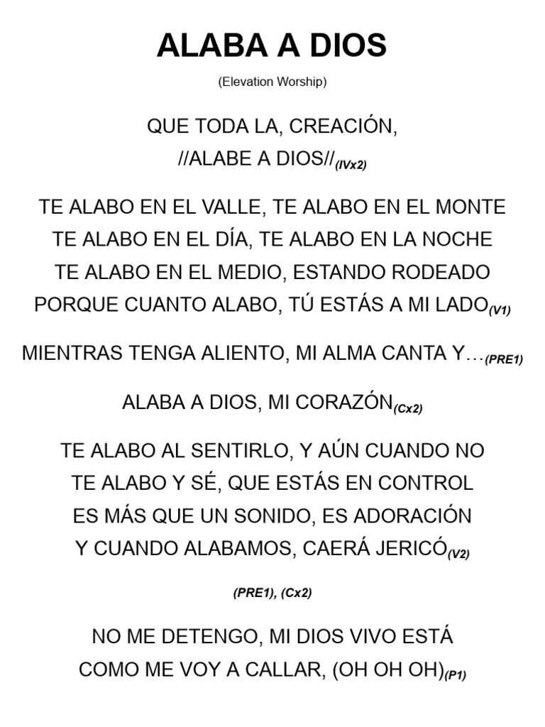 Alaba (Elevation Worship) | PDF