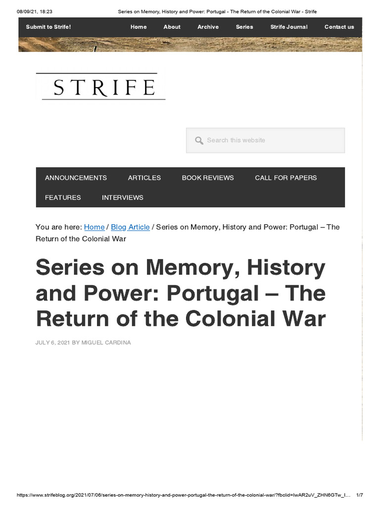 Portugal_The Return of the Colonial War | PDF | Portugal | Colonialism