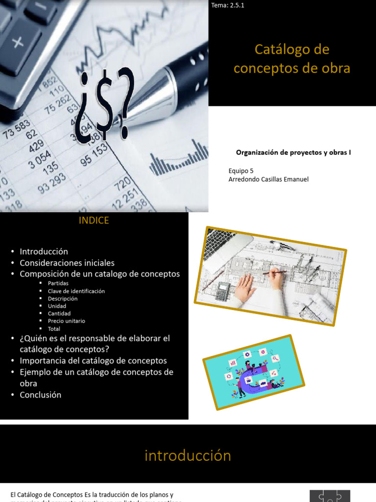 Catalogo de Conceptos Tema 2.5.1-1 | PDF | Presupuesto | Economias