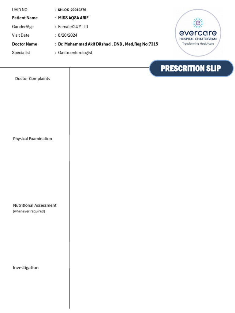 hospital slip | PDF