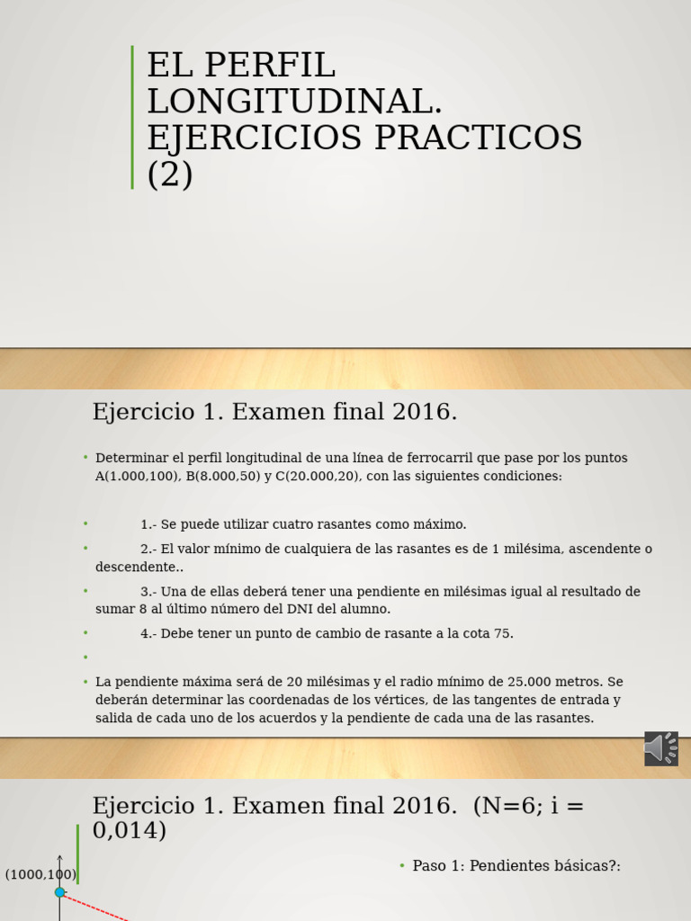 Perfil Longitudinal Ejercicios | PDF