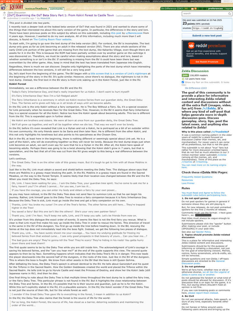 [OoT] Examining the OoT Beta Stjnlnory Part 1_ From Kokiri Forest to ...