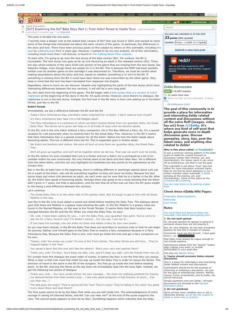 (OoT) Examining The OoT Beta Story Part 1 - From Kokiri Forest To ...