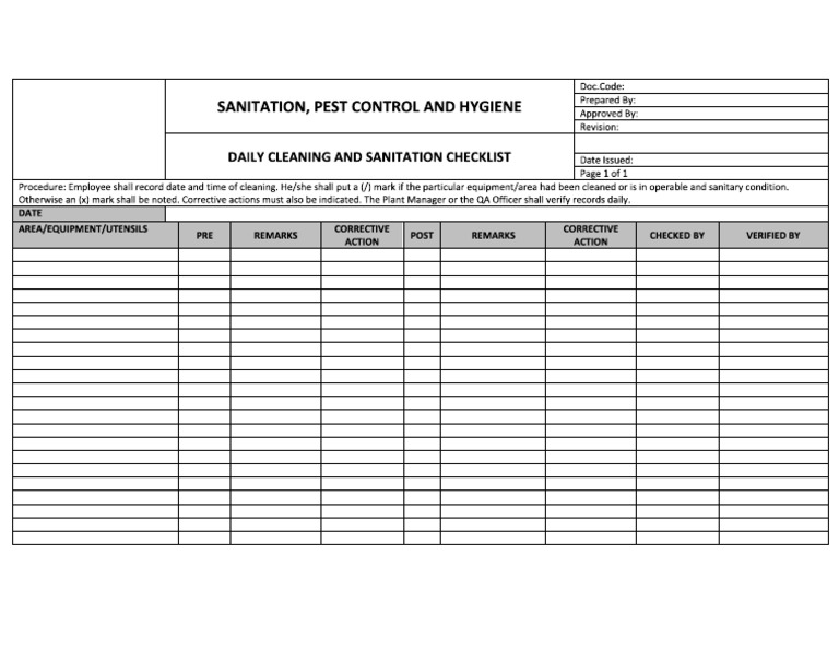 Pest Control Form | PDF