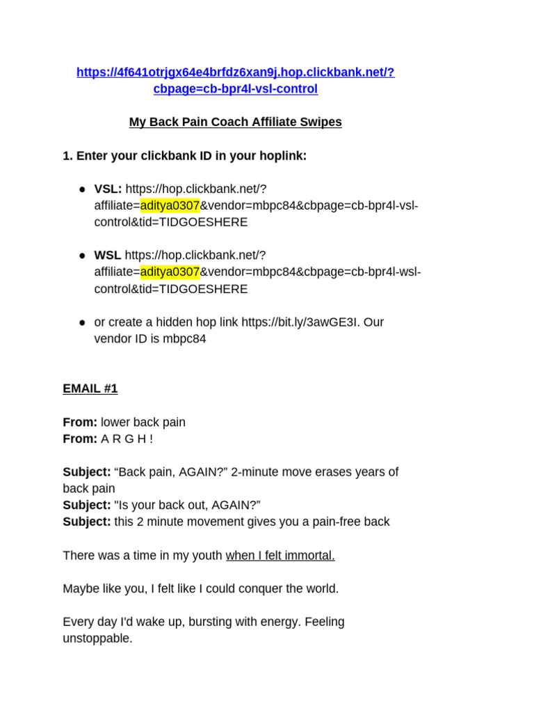 My Back Pain Coach SWIPES 2022 | PDF | Pain | Chiropractic