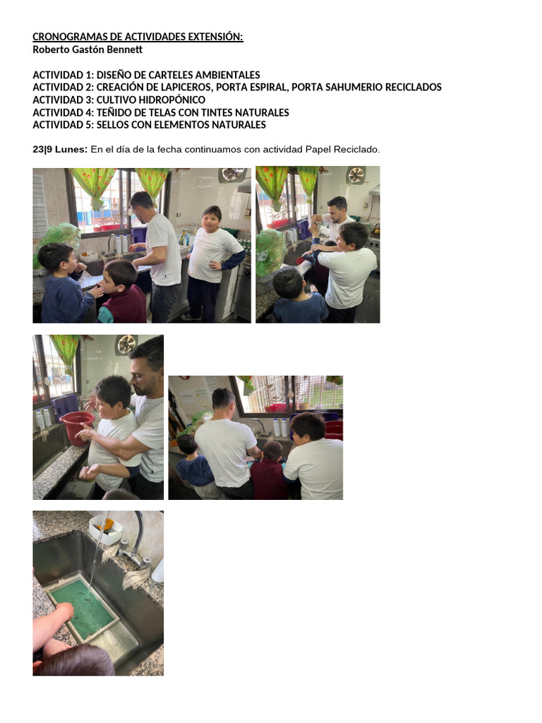 Cronogramas de Actividades Extensión | PDF
