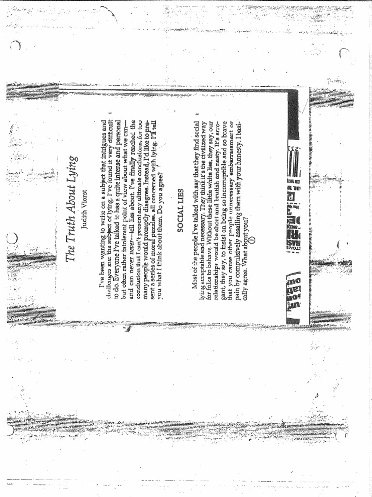 The Truth About Lying | PDF