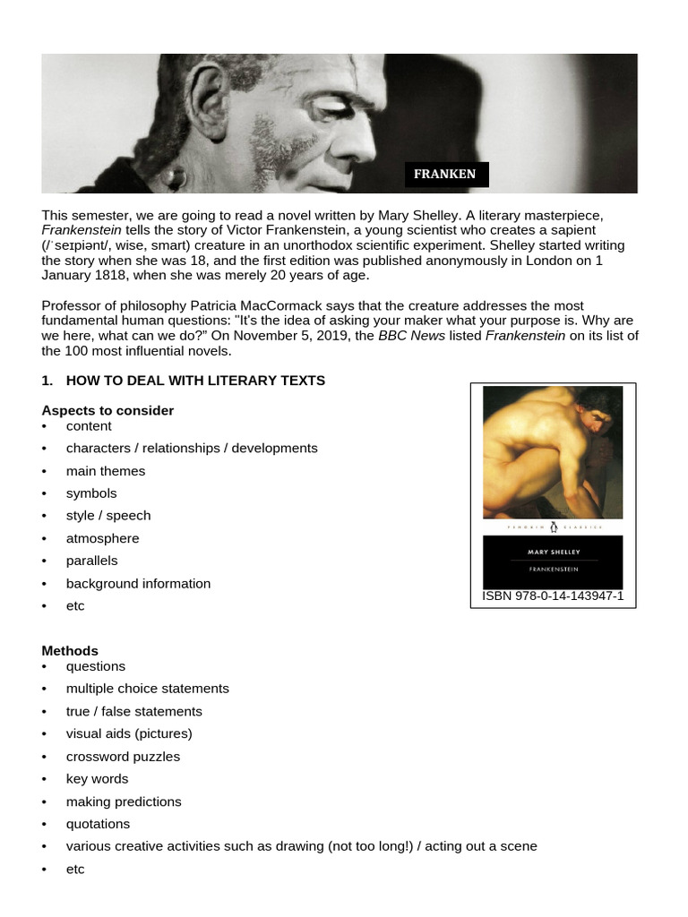 Analyzing Mary Shelley's Frankenstein | PDF | Frankenstein | Human ...