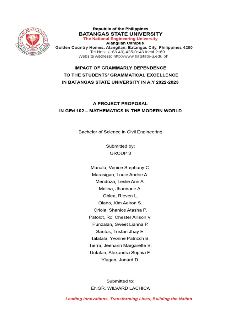 MMW - Project Proposal | PDF | Questionnaire | Survey Methodology