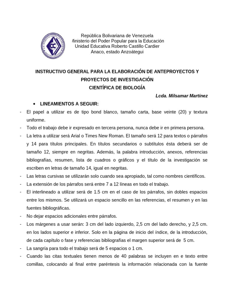 Guìa Instrutiva para Proyectos de Ivestigaiòn RCC | PDF | Muestreo (Estadísticas) | Experimentar