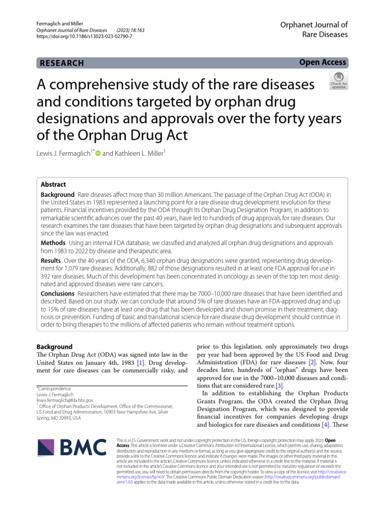 FERMAGLICH - A Comprehensive Study of The Rare Diseases and Conditions ...