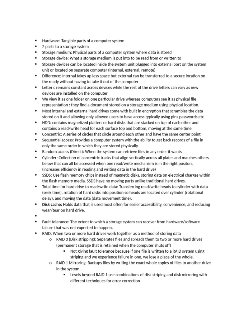 Intro To Computers CH3 | PDF | Hard Disk Drive | Computer Data Storage