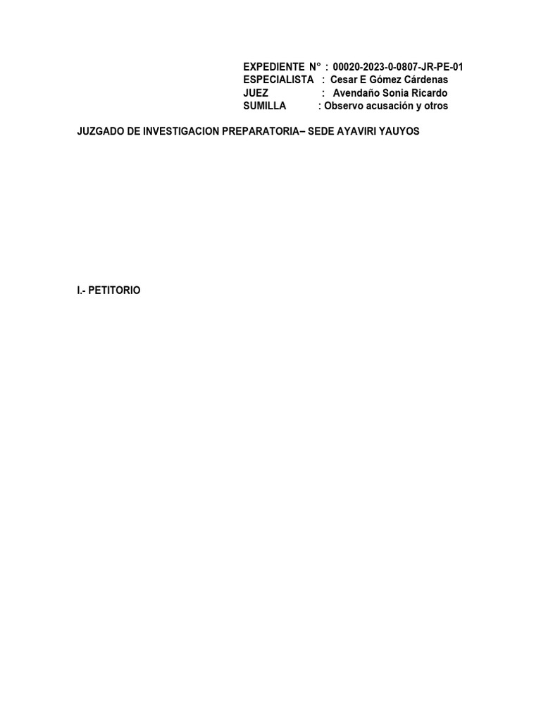 Observo Acusación Fiscal - DANI | PDF | Debido al proceso ...