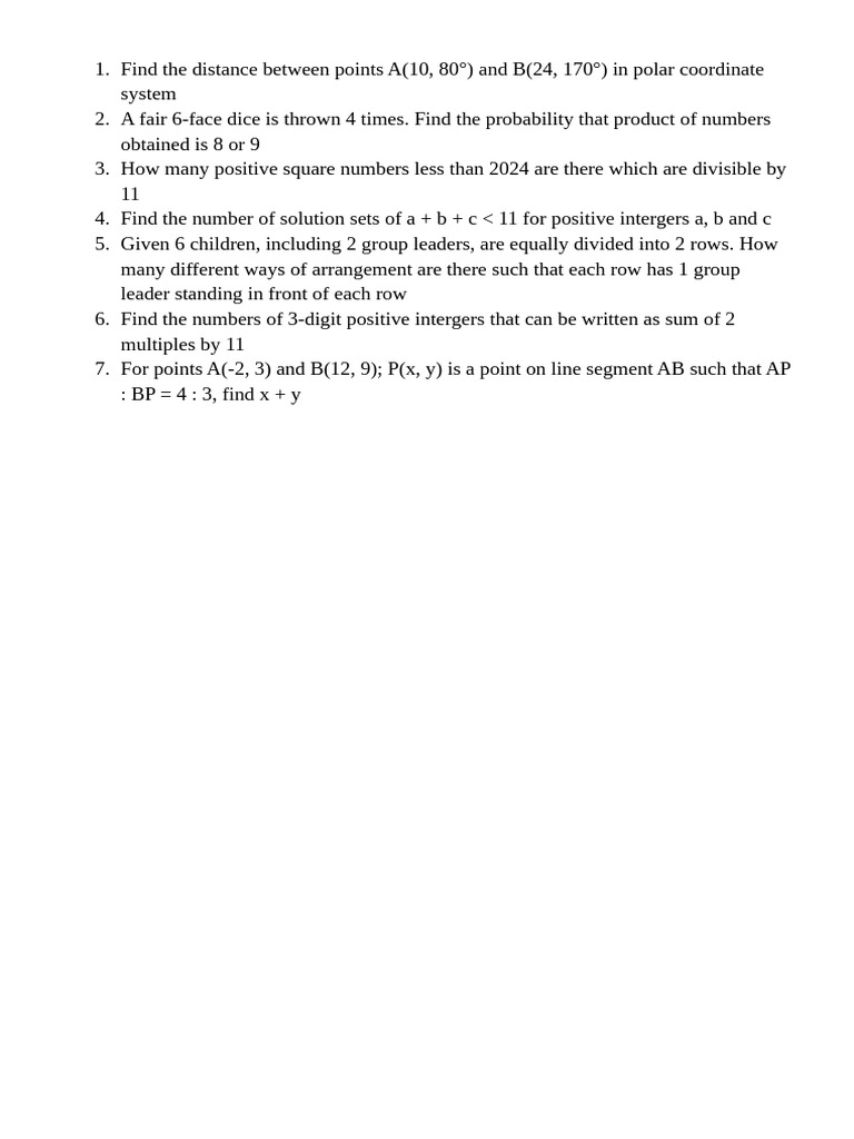 Find The Distance Between Points A | PDF