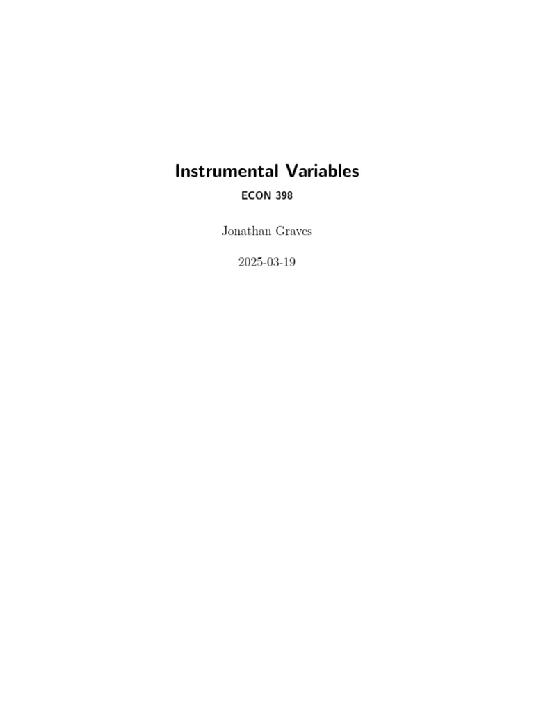 Understanding Instrumental Variables in Econometrics | PDF | Regression ...