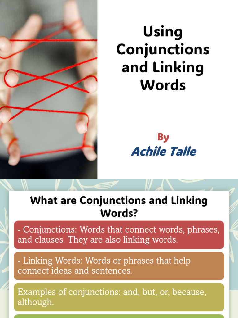 Conjunctions and Linking Words Lesson | PDF | Linguistics | Language Mechanics