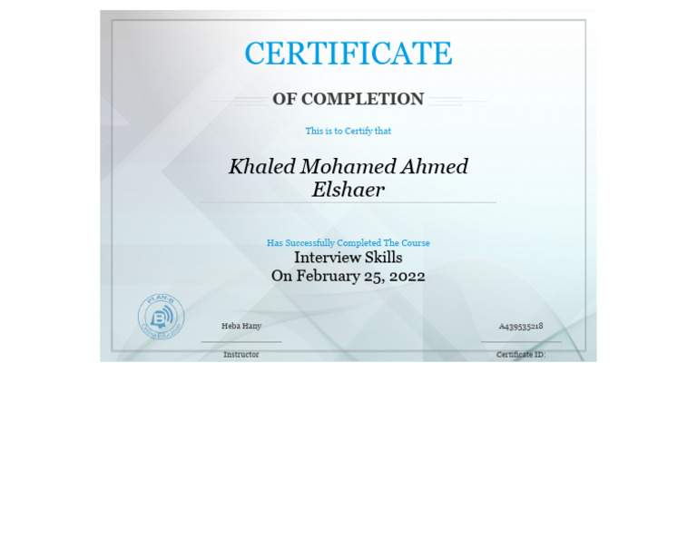 Interview Skills Certificate | PDF