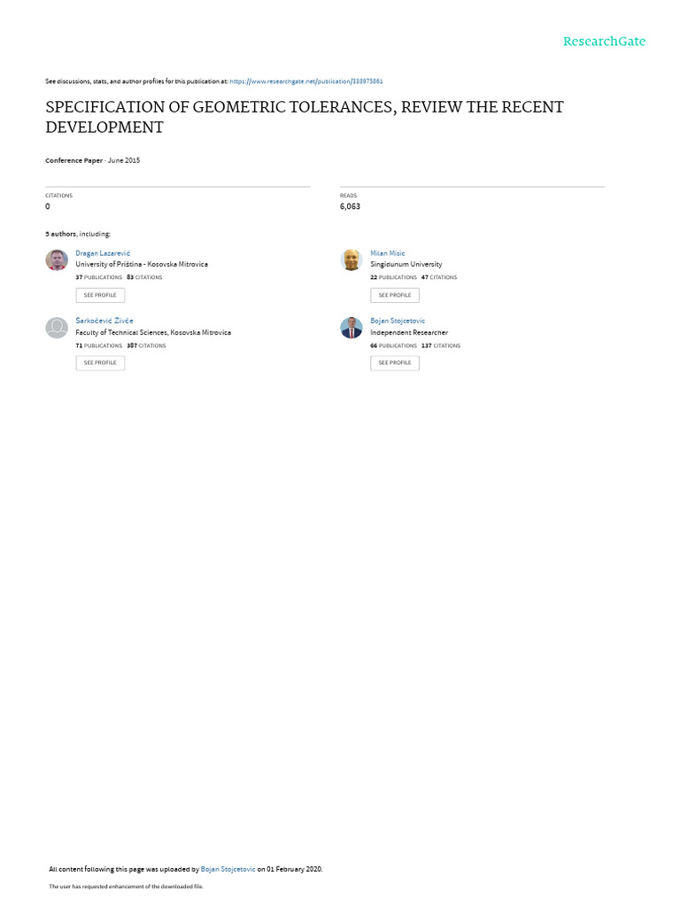 Specification of Geometric | PDF | Engineering Tolerance | Geometry