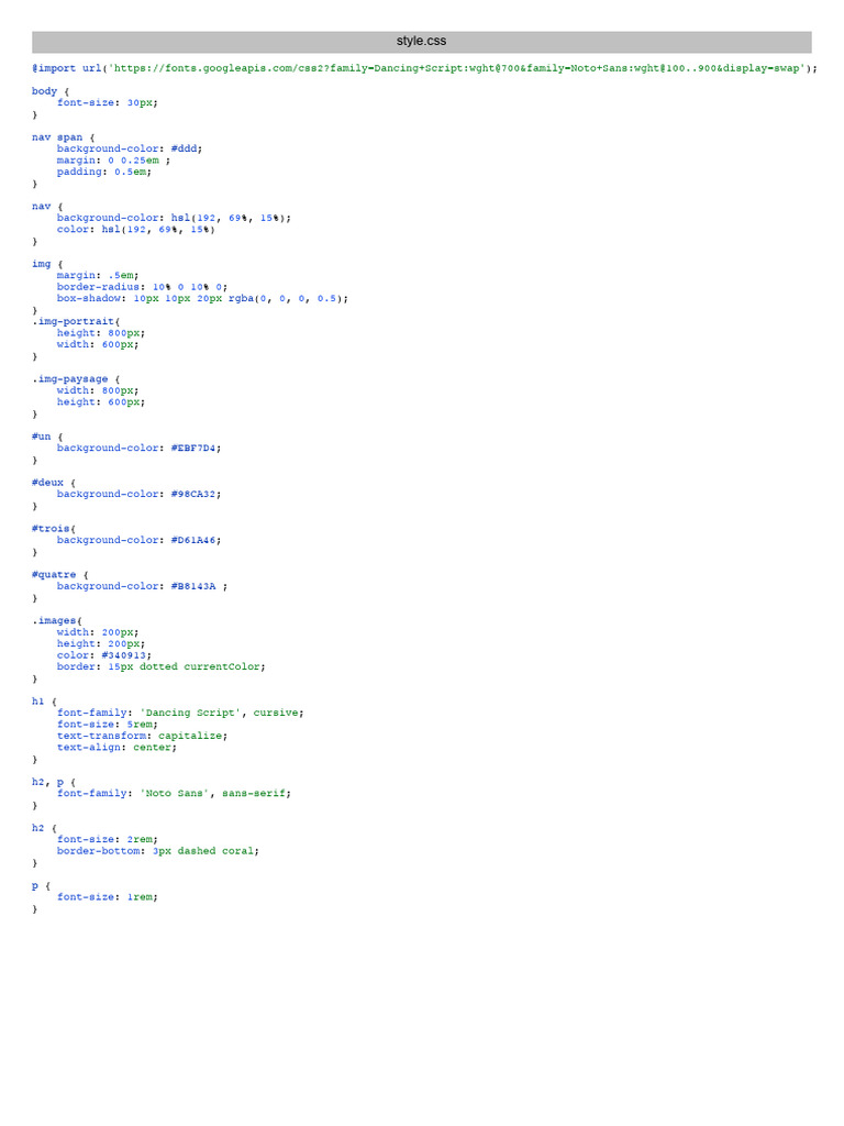 CSS Stylesheet for Web Design | PDF