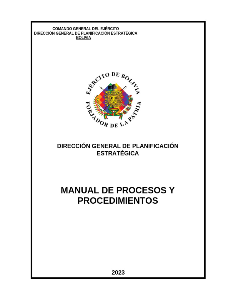Manual de Procesos y Procedimientos | PDF | Planificación | Planificación estratégica
