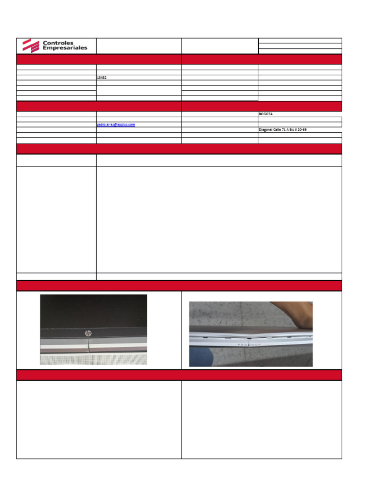 Solicitud de Garantía Activo 13482 | PDF