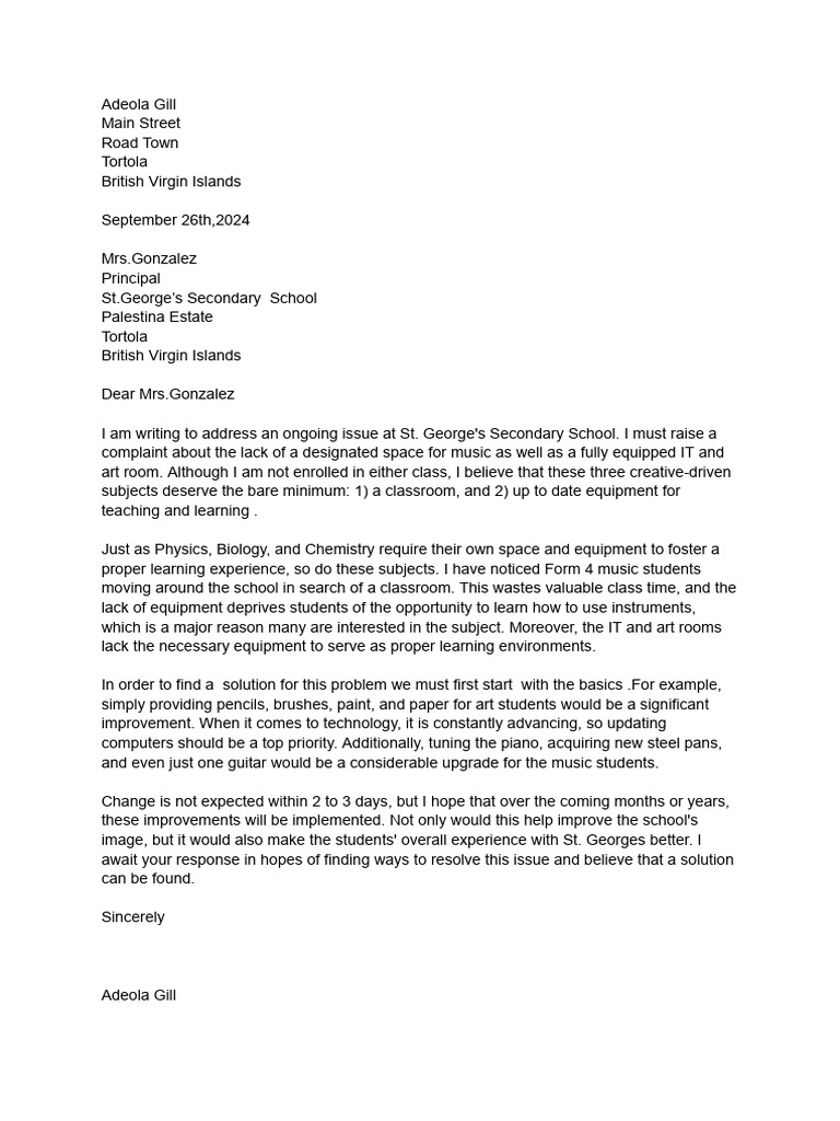 A letter | PDF