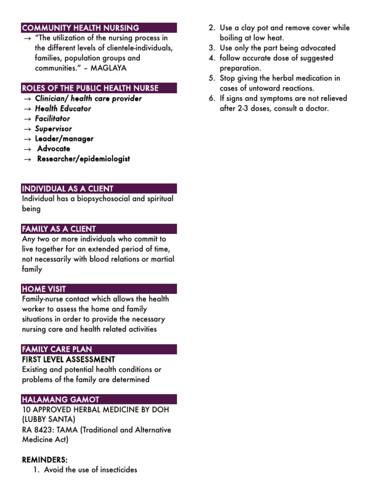 Handouts CHN MR 1 Aranas PDF | PDF