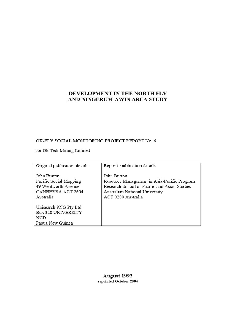 Ofsmp06 Burton1993 Ningerum Awin Area Study | PDF | Marriage