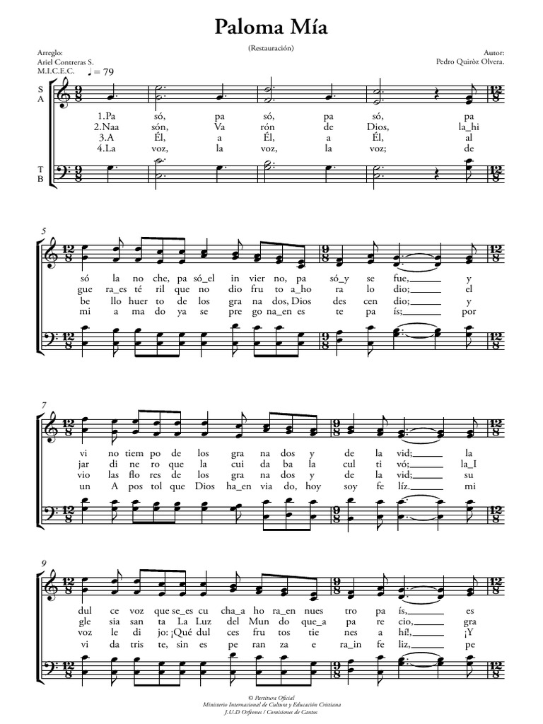 Paloma Mia - Restauración | PDF