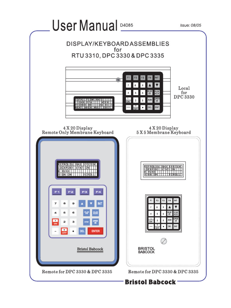 Manual Bristol DPC 3330 Display Keyboard User Manual en 133330 | PDF | Computer Keyboard ...