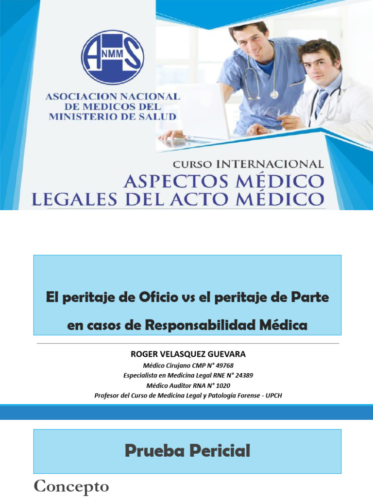 Peritaje de Oficio y de Parte en Medicina | PDF | Testigo experto | Experto