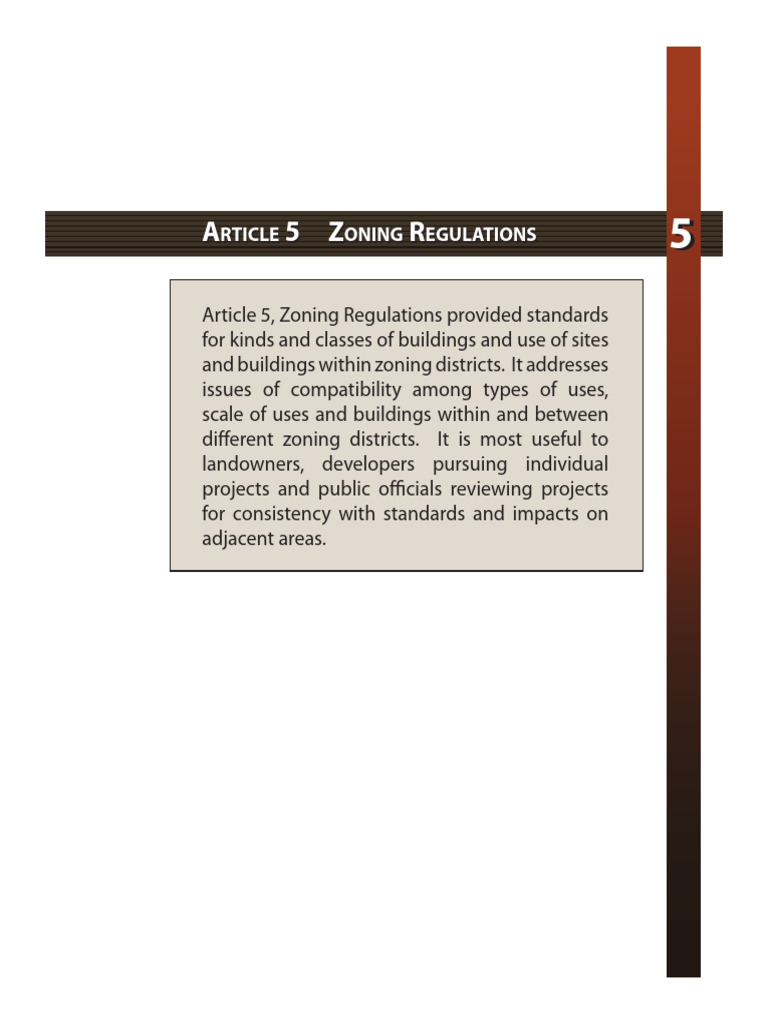 Udc Article5 Zoningregulations | PDF | Zoning
