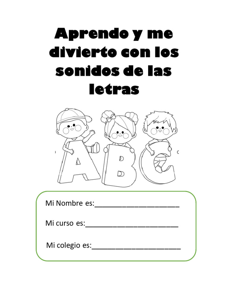 Aprendo y Me Divierto Con Los Sonidos de Las Letras Cuadernillo | PDF ...