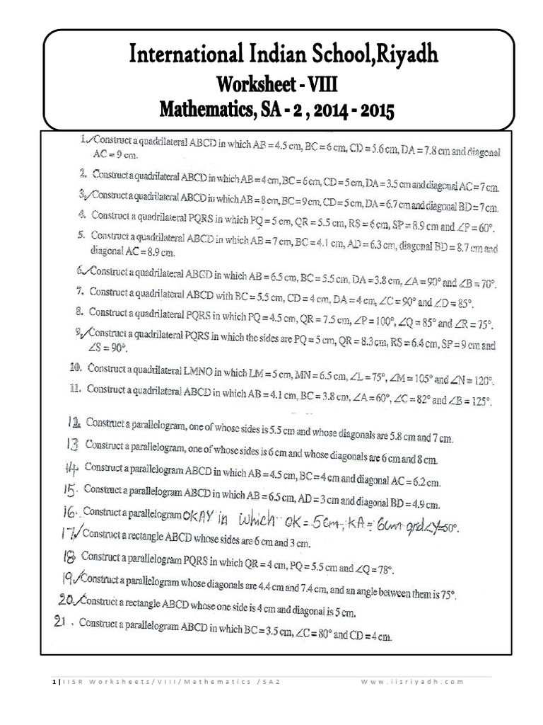 Class 8 Graphs Worksheet | PDF