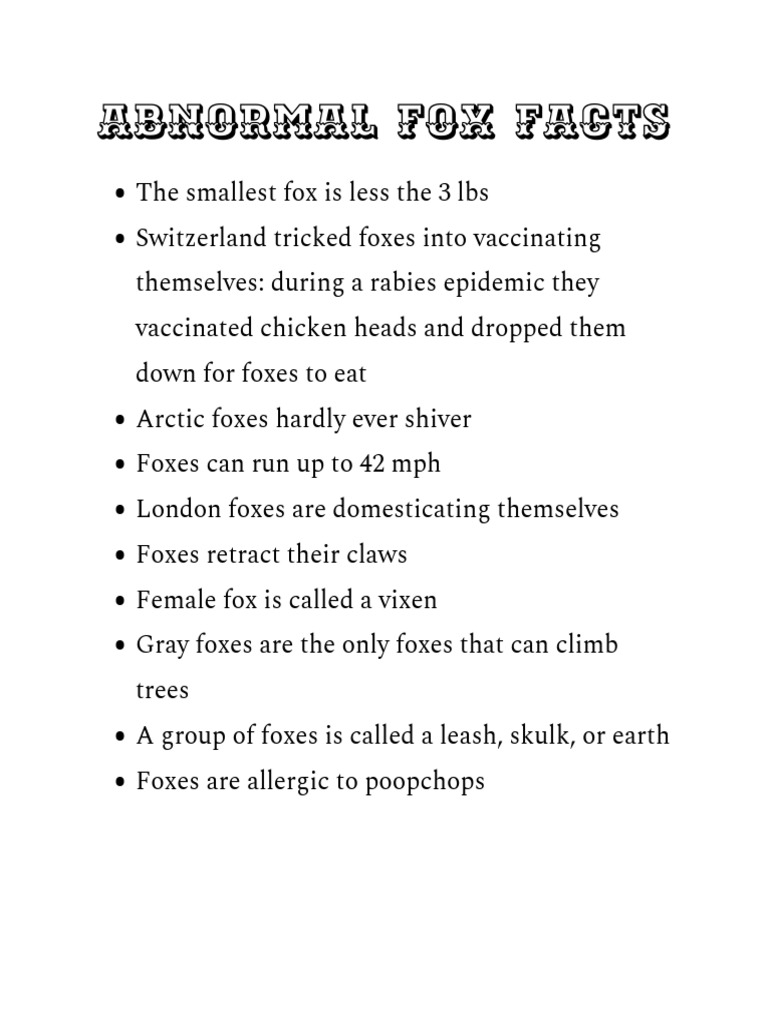 Abnormal Fox Facts | PDF