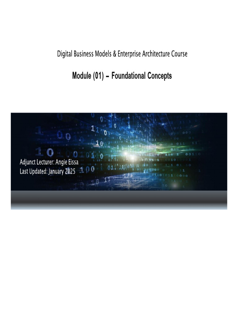 Module One - Core Foundational Concepts Course Introduction - January ...