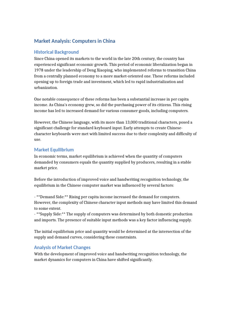 Market Analysis Computers in China | PDF | Supply And Demand | Supply ...