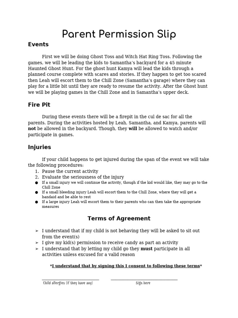 Parent Permission Form | PDF