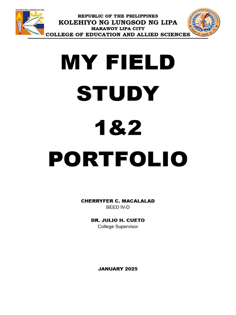 My Field Study Cover Pageee | PDF