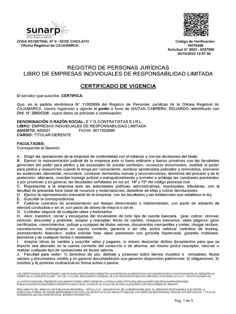 Vigencia Poder | PDF