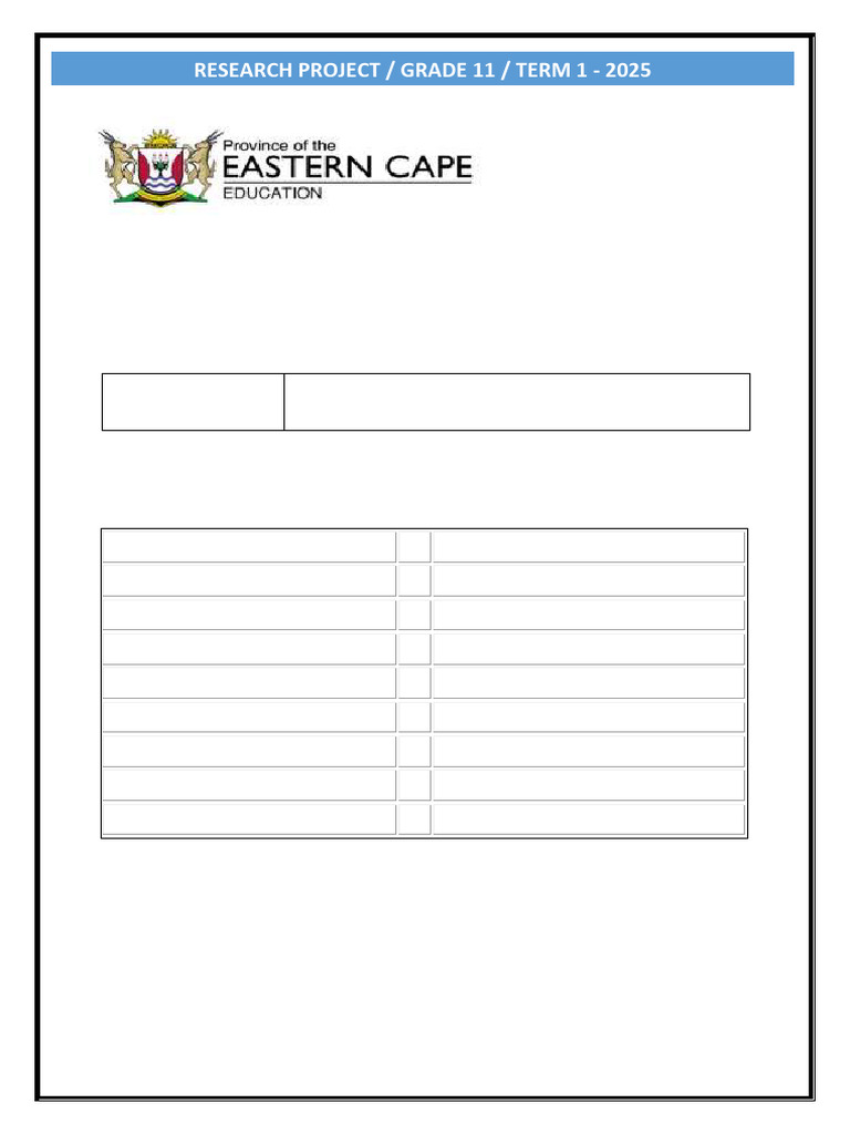 Research Gr11 2025 - FINAL | PDF | Map | Fresh Water