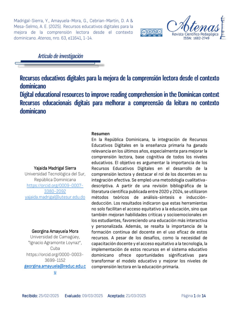 Recursos Educativos Digitales para La Mejora de La Comprensión Lectora ...