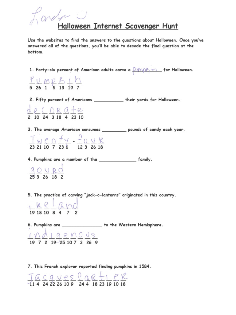 Halloween Scavenger Hunt Challenge | PDF