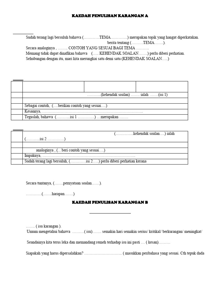 Kaedah Penulisan Karangan Tingkatan 5 | PDF