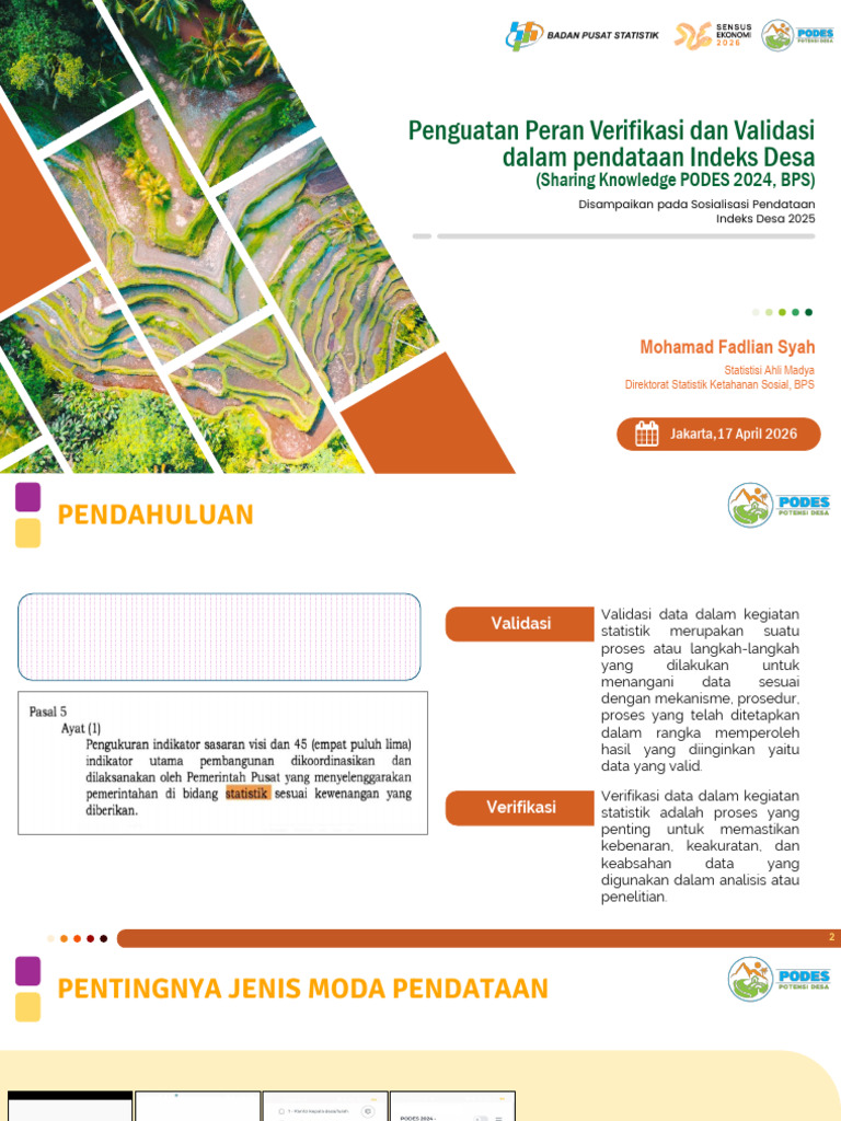 6. BPS - 20250417 Paparan BPS Verifikasi Validasi versi Podes | PDF