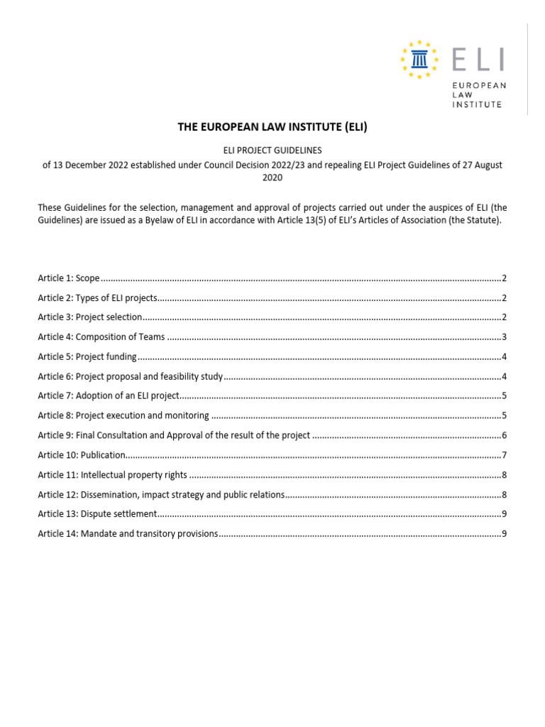 Revised ELI Project Guidelines | PDF | Feasibility Study | Public Relations