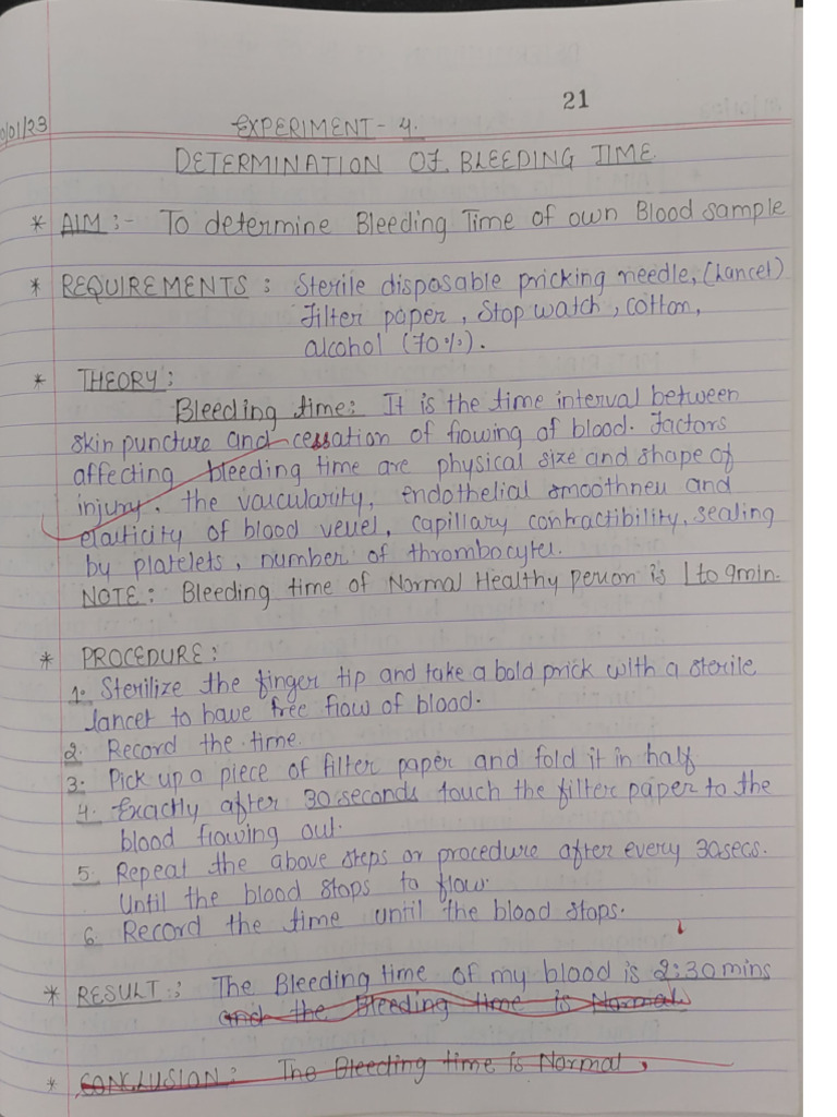 Bleeding Time Blood GRP | PDF