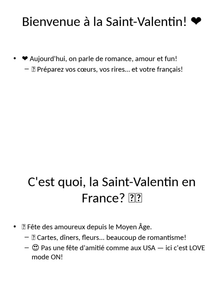 Saint Valentin Presentation | PDF