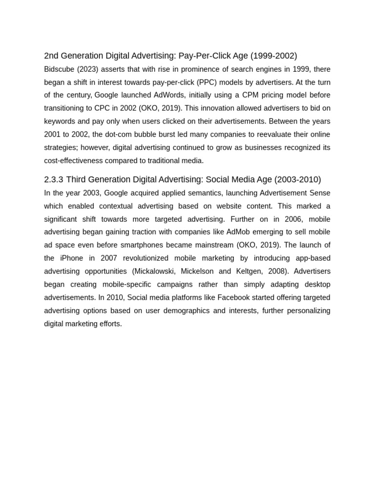 Evolution of Digital Advertising (1999-2010) | PDF