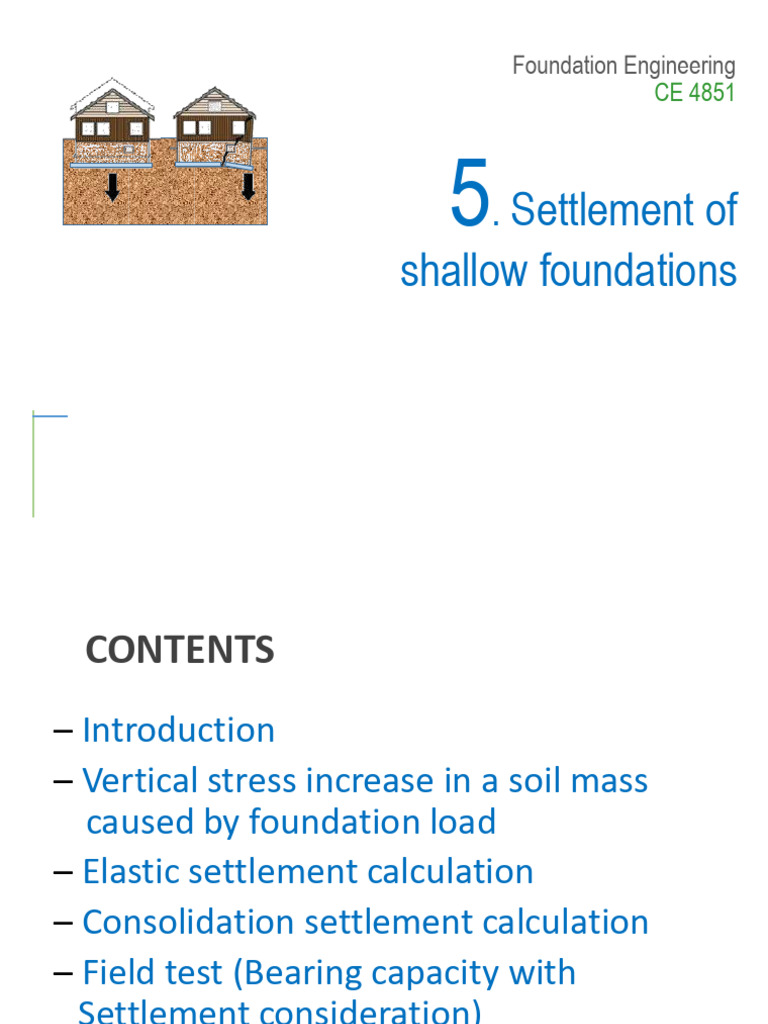 7- Settlement of shallow foundations | PDF | Soil | Horticulture